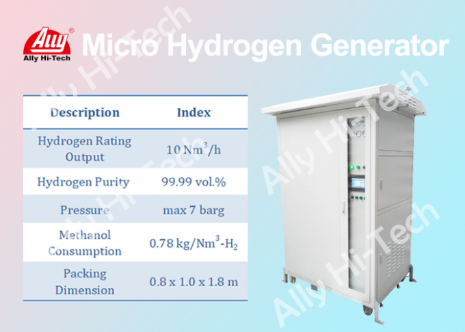 10 Nm3 / H Small Hydrogen Generator Max 7 Barg Pressure Easy To Use